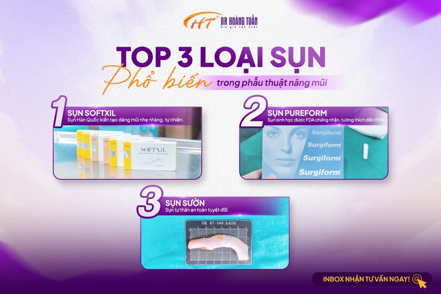 Các loại sụn nâng mũi tại Dr Hoàng Tuấn, sự tương thích với cơ thể?